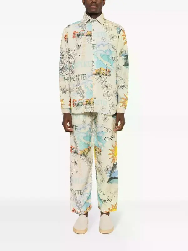 AMIR SLAMA Graphic-print Button-up Shirt