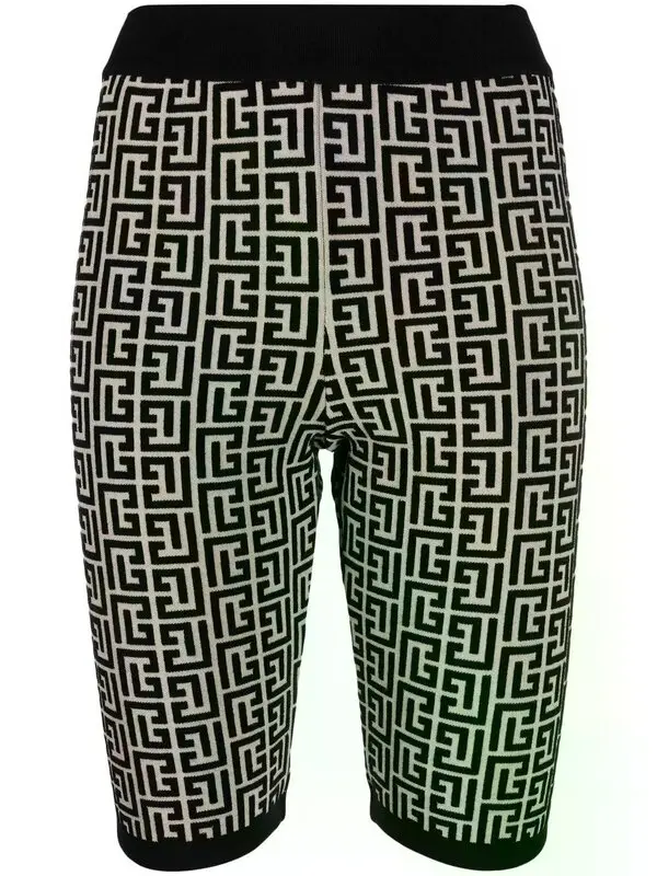 Balmain Monogram Knitted Shorts - Neutrals