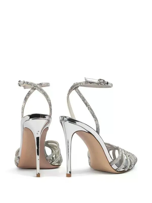 LE SILLA 110mm Embrace Embellished Sandals - Silver