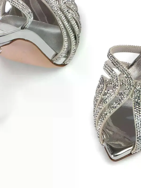 LE SILLA 110mm Embrace Embellished Sandals - Silver
