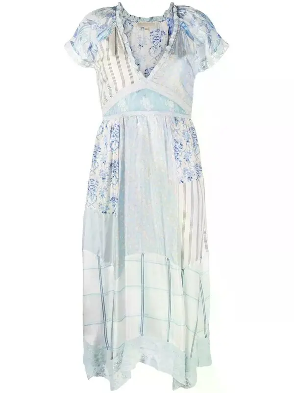 LoveShackFancy Patchwork Midi Dress
