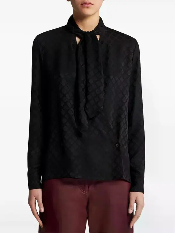 Etro Scarf-collar Jacquard Shirt