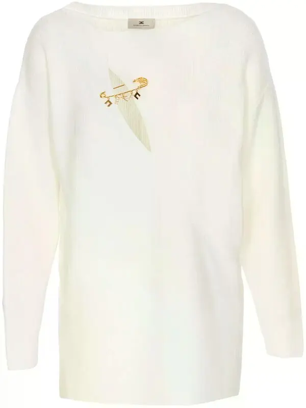 Elisabetta Franchi Cut-out Detail Jumper - White