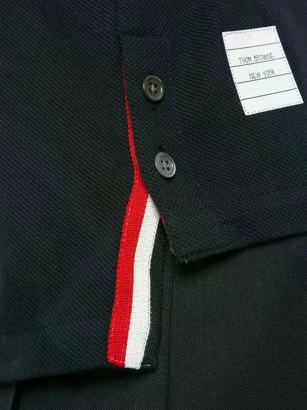 Thom Browne Stripe-trim Polo Top