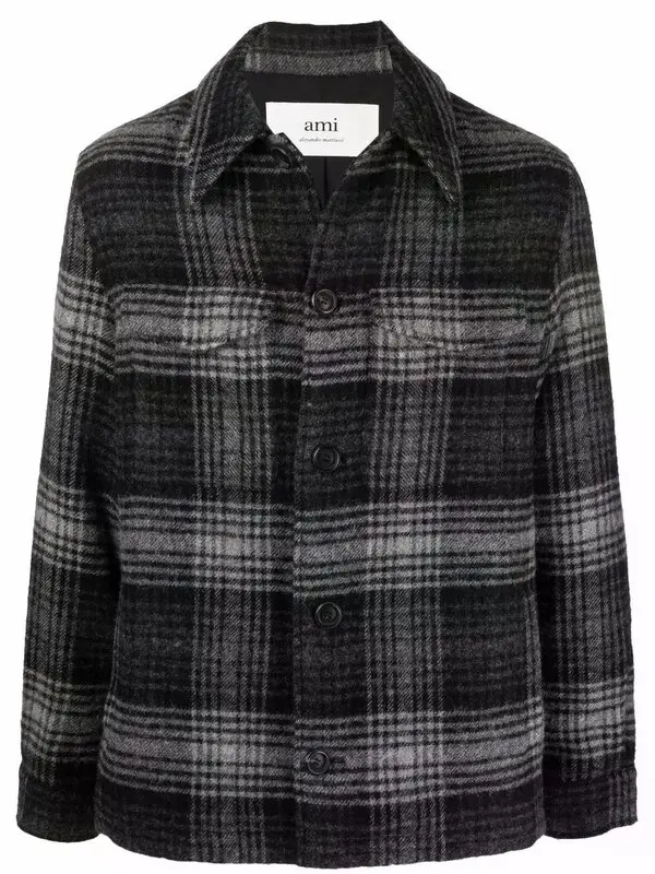 AMI Paris Checked Button-up Shirt Jacket
