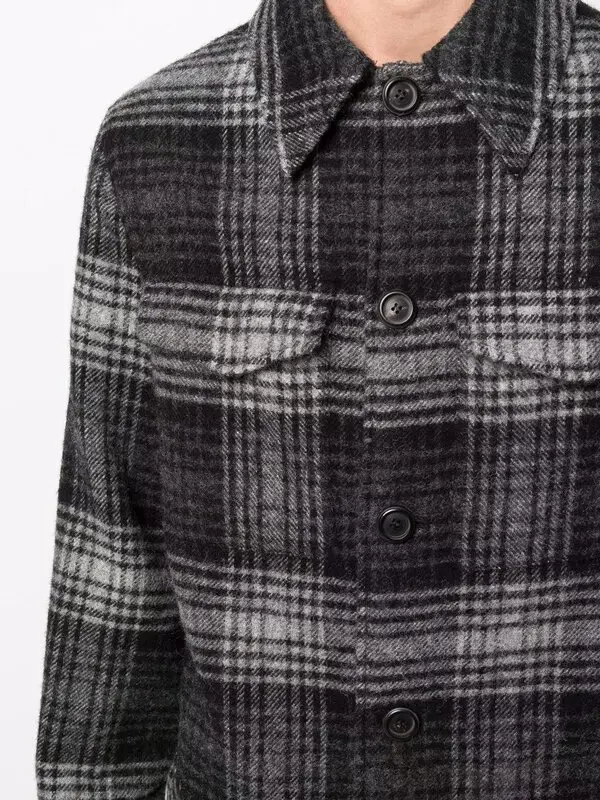 AMI Paris Checked Button-up Shirt Jacket