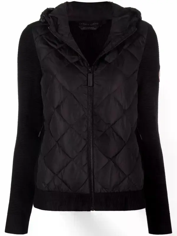 Canada Goose Hybridge Padded Knitted Hoodie - Black