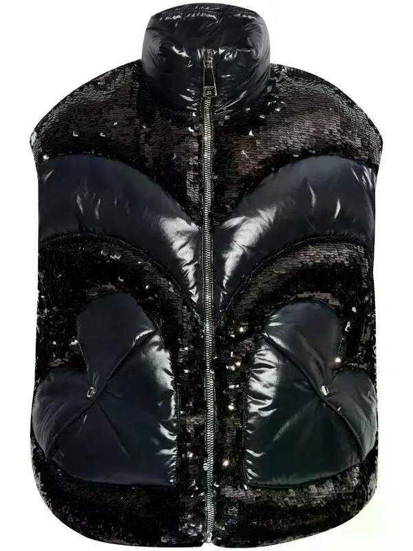 Khrisjoy Sequin-embellished Puffer Gilet - Black