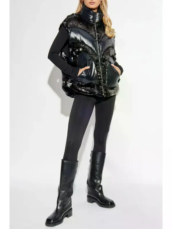 Khrisjoy Sequin-embellished Puffer Gilet - Black
