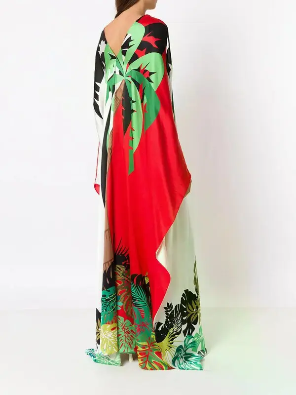 AMIR SLAMA Palm Leaf Print Kaftan