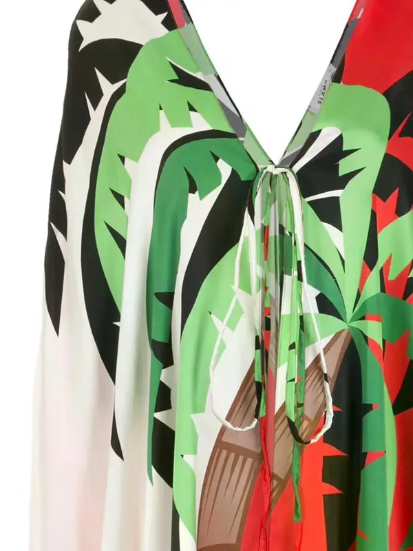 AMIR SLAMA Palm Leaf Print Kaftan