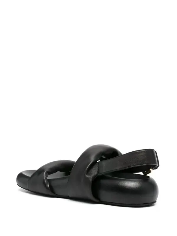 Marni Logo-print Leather Sandals - Black