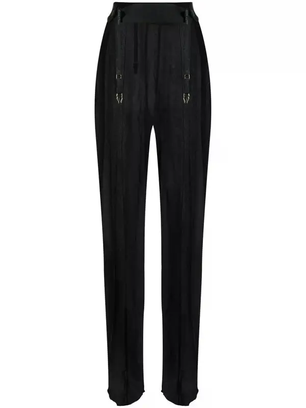 MAISON CLOSE Logo-print Sheer Trousers - Black