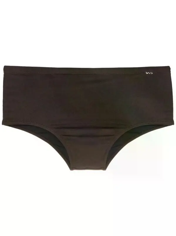 AMIR SLAMA Logo-plaque Swim Trunks - Brown