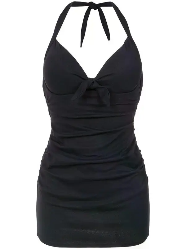 AMIR SLAMA Draped Swimsuit - Black