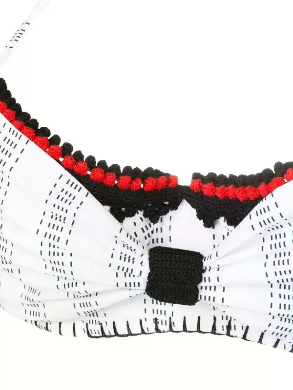 AMIR SLAMA Crochet-trim Striped Bikini Set