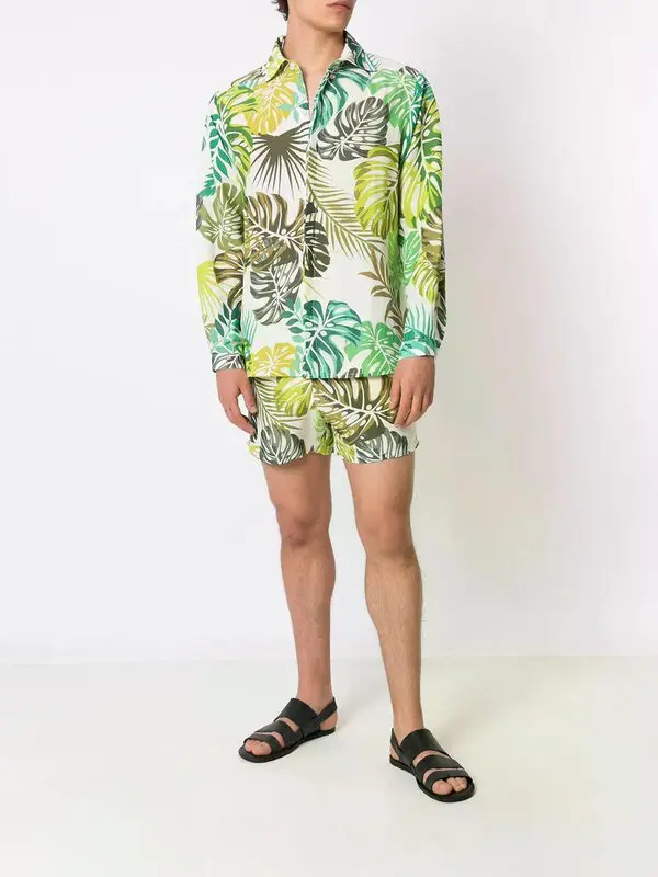 AMIR SLAMA Leaf Print Shirt
