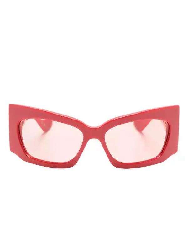 Gucci Interlocking G Rectangle-frame Sunglasses - Red