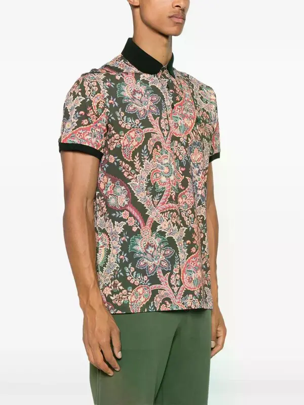 Etro Paisley-print Polo Shirt - Green