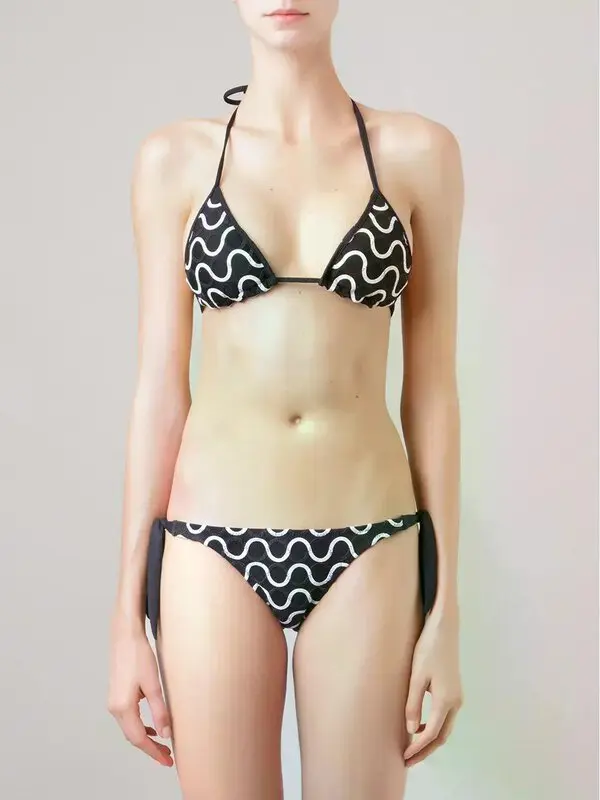 AMIR SLAMA Swirl-print Two-piece Bikini Set