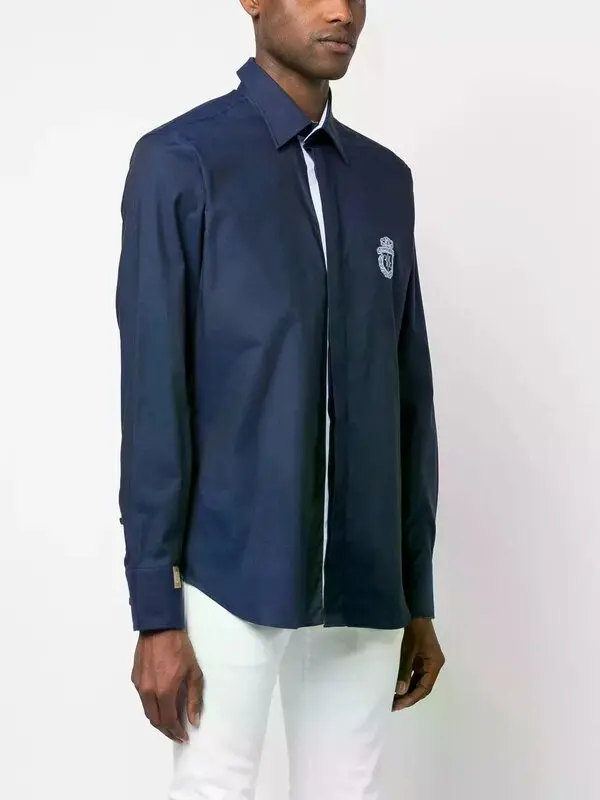 BILLIONAIRE Silver Cut Logo-print Shirt