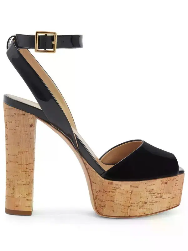 GIUSEPPE ZANOTTI Platform Sandals With Ankle Strap - Black
