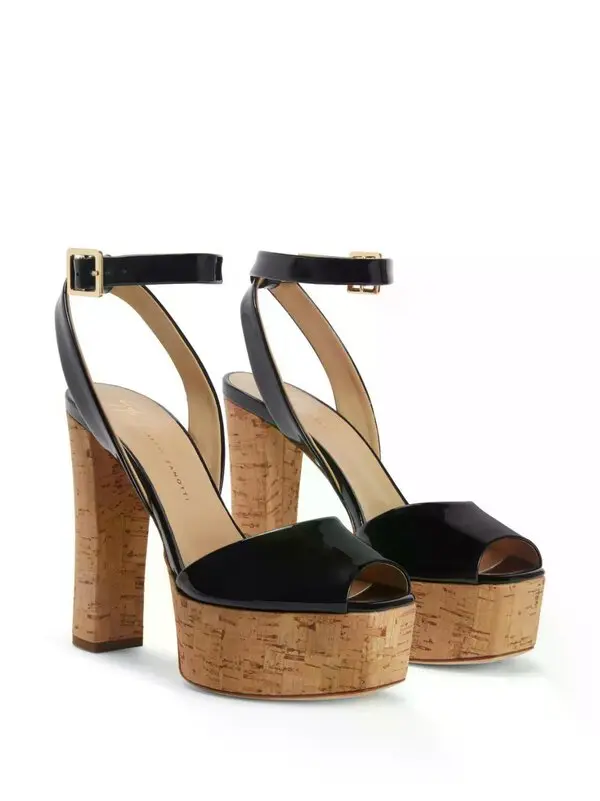 GIUSEPPE ZANOTTI Platform Sandals With Ankle Strap - Black