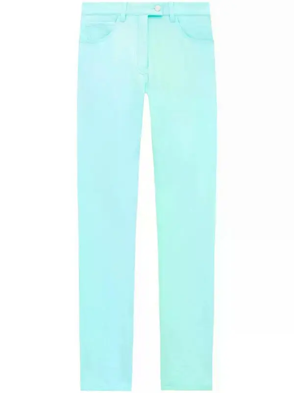 COURREGES Straight-leg Vinyl Trousers - Blue