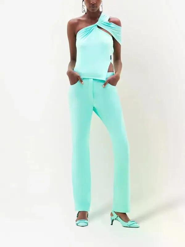 COURREGES Straight-leg Vinyl Trousers - Blue