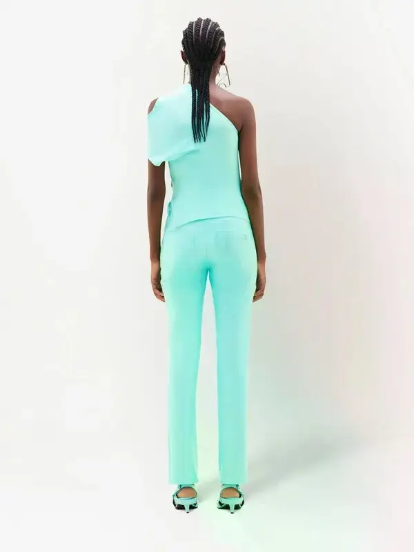 COURREGES Straight-leg Vinyl Trousers - Blue