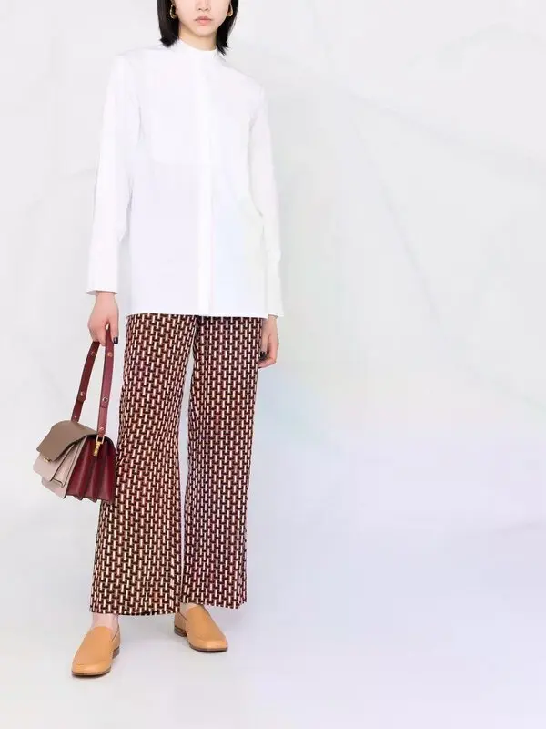 MILA SCHON Band Collar Shirt