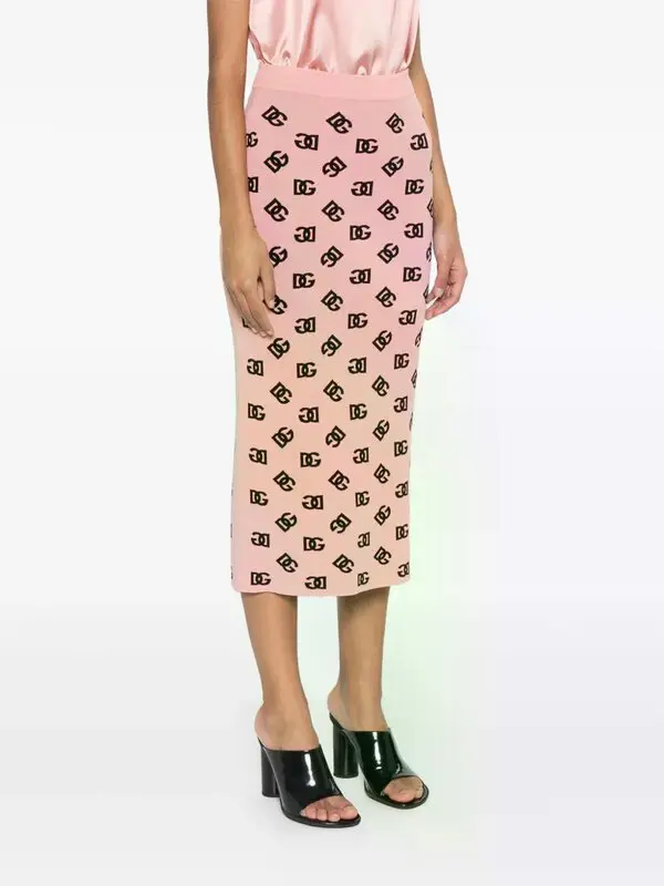 Dolce & Gabbana Dna Dg-jacquard Pencil Skirt - Pink