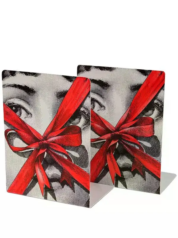 FORNASETTI Printed Metal Bookends