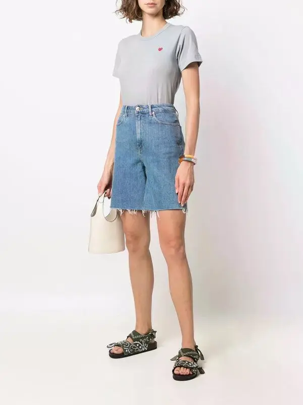 Play Comme Des Garcon Embroidered-logo Cotton T-shirt
