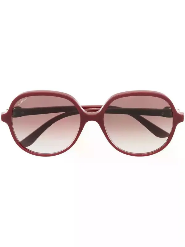 Cartier Ct0350s Oversized-frame Sunglasses - Red