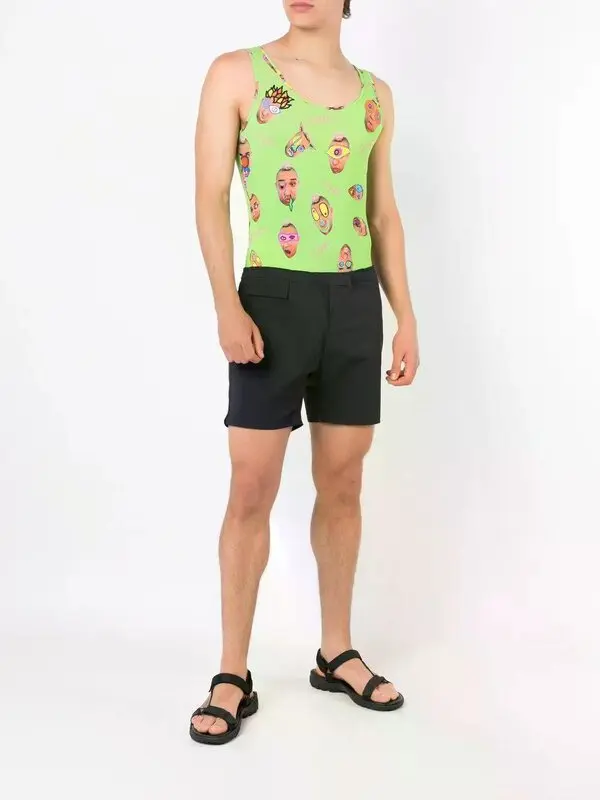AMIR SLAMA Abstract-print Sleeveless Bodysuit