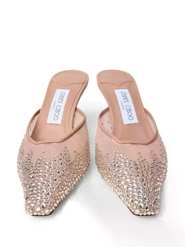 JIMMY CHOO Vivi 65 Mules With Crystal Embellishment - Pink