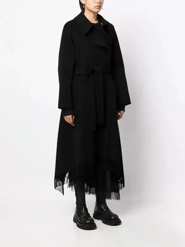Goen.j Double-faced Fringed Wool-blend Coat