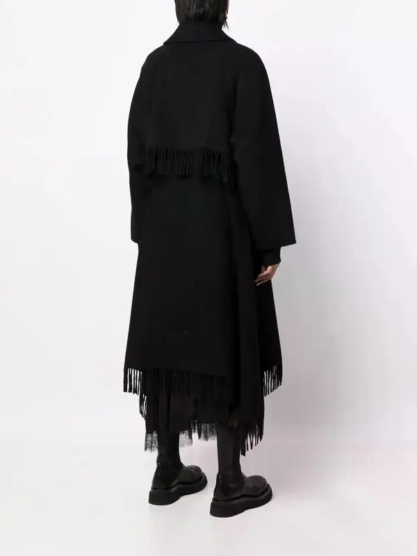 Goen.j Double-faced Fringed Wool-blend Coat