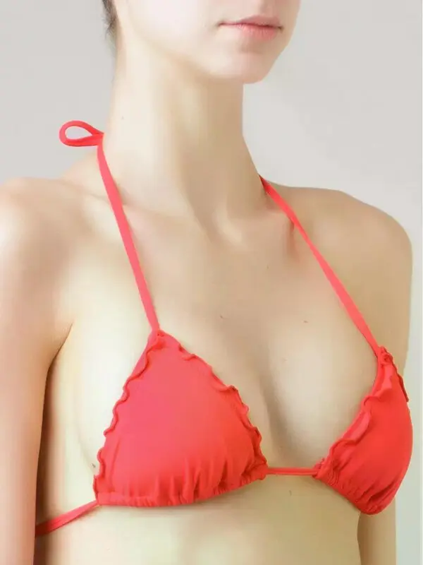 AMIR SLAMA Triangle Bikini Top With Ruffle Trimming
