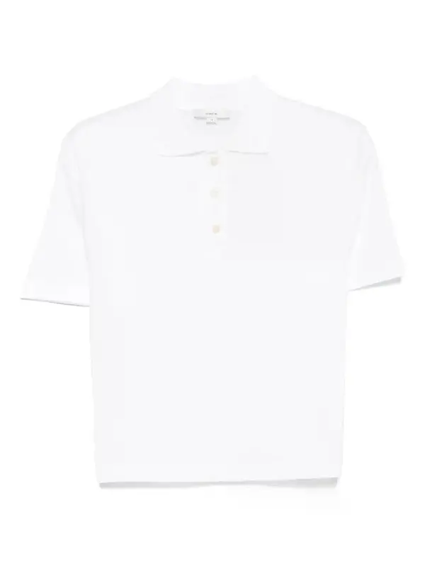 Vince Cotton Polo Top - White