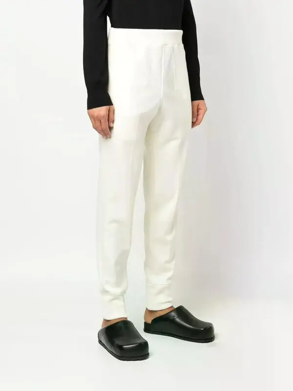 JIL SANDER Elasticated-waistband Wool Track Pants - Neutrals