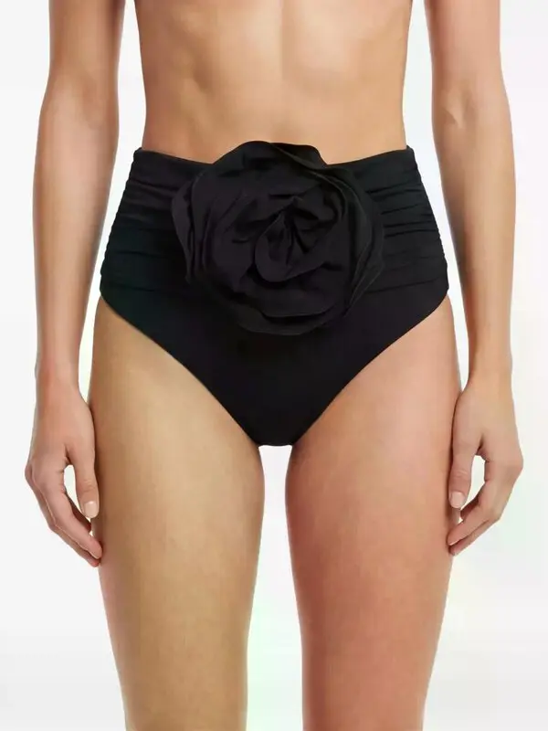 Magda Butrym Floral-appliqué Bikini Bottoms - Black