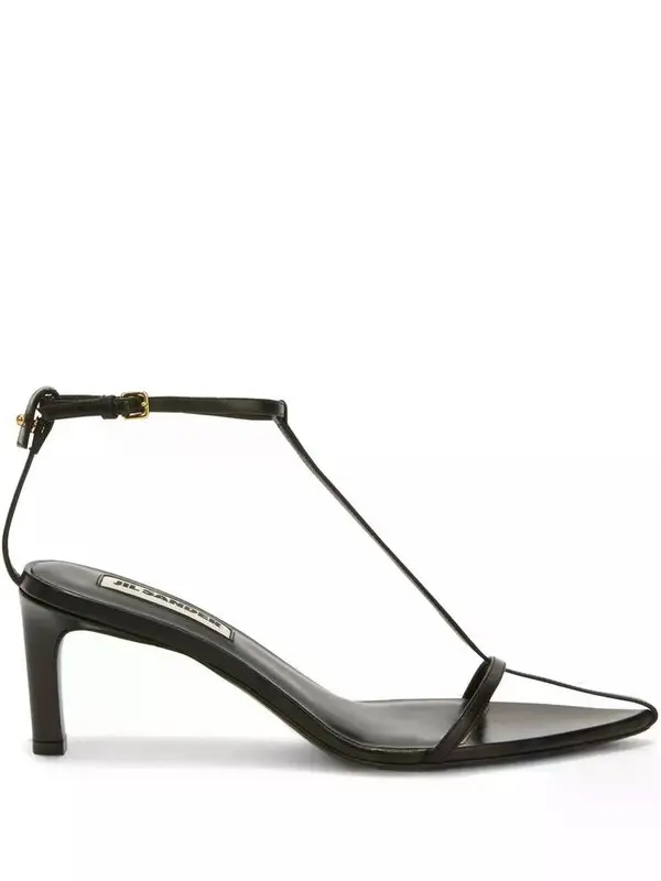 JIL SANDER High Leather Sandals - Black