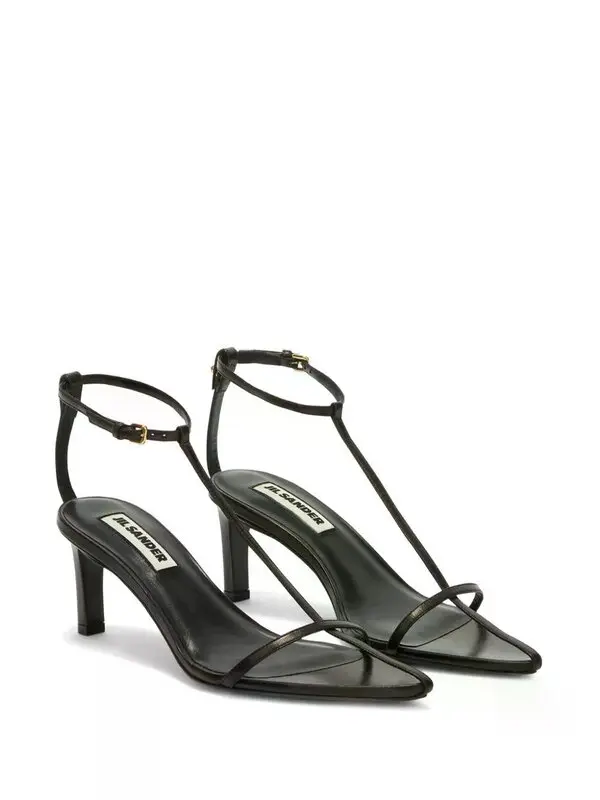 JIL SANDER High Leather Sandals - Black