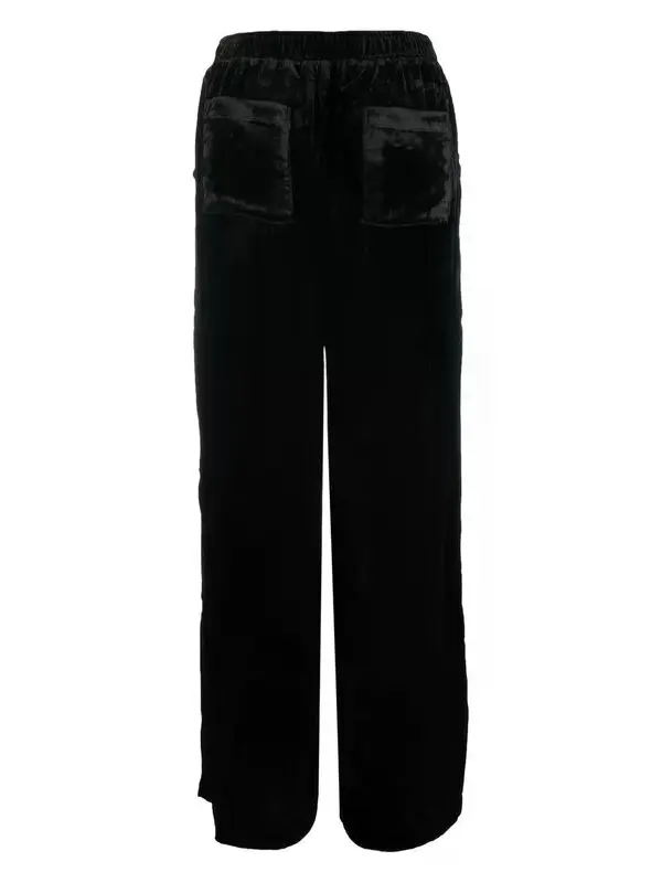 Gold Hawk Velvet Straight Leg Trousers - Black