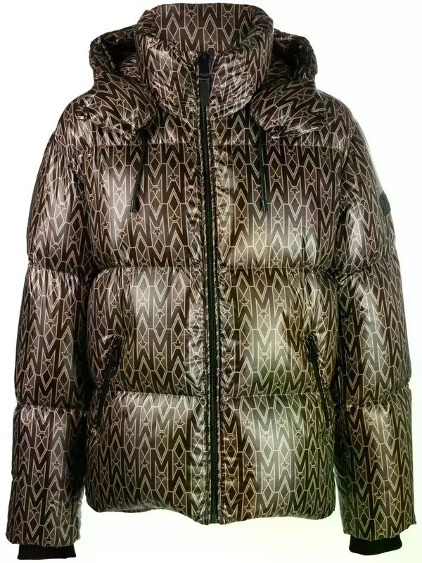 Mackage Monogram-print Padded Coat - Brown