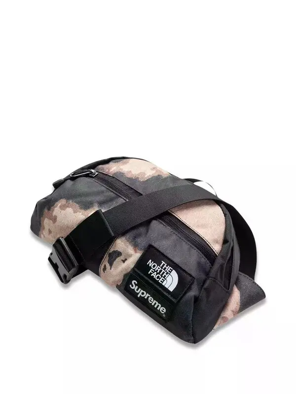 Supreme X The North Face Bleached Denim-print Roo Ii Bag - Brown