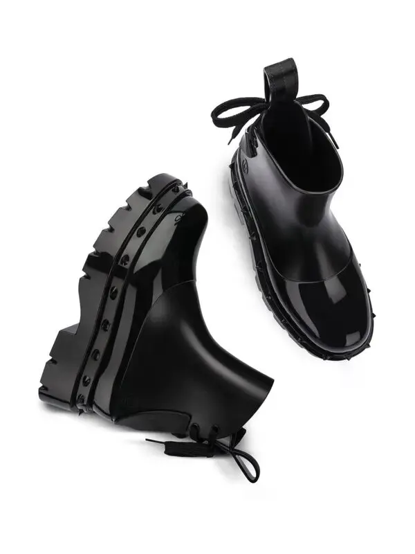 Melissa X Undercover Spiked Platform Combat Boots - Black