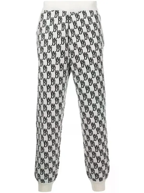 We11Done Monogram Intarsia-knit Track Pants